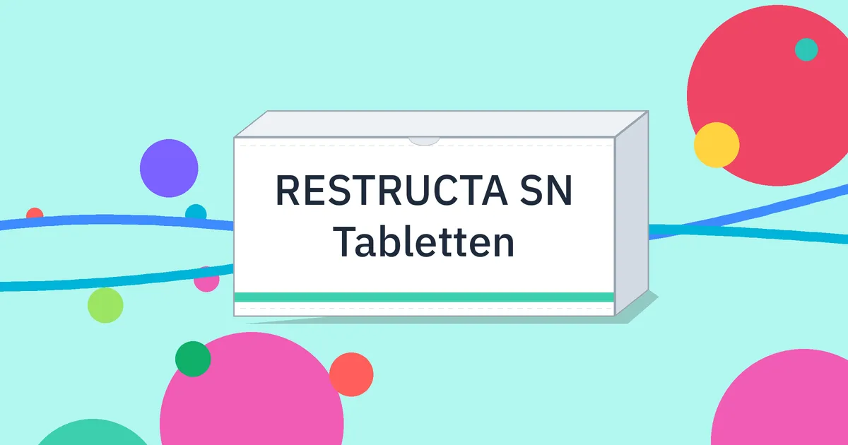 Symbolbild: Packung mit der Aufschrift RESTRUCTA SN Tabletten (PZN 06785781) – Verfügbarkeit und Bezug in Apotheken in Frankfurt am Main