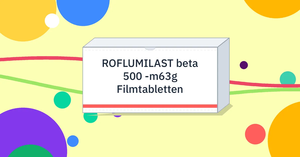 Symbolbild: Packung mit der Aufschrift ROFLUMILAST beta 500 -m63g Filmtabletten (PZN 16018404) – Verfügbarkeit und Bezug in Apotheken in Frankfurt am Main