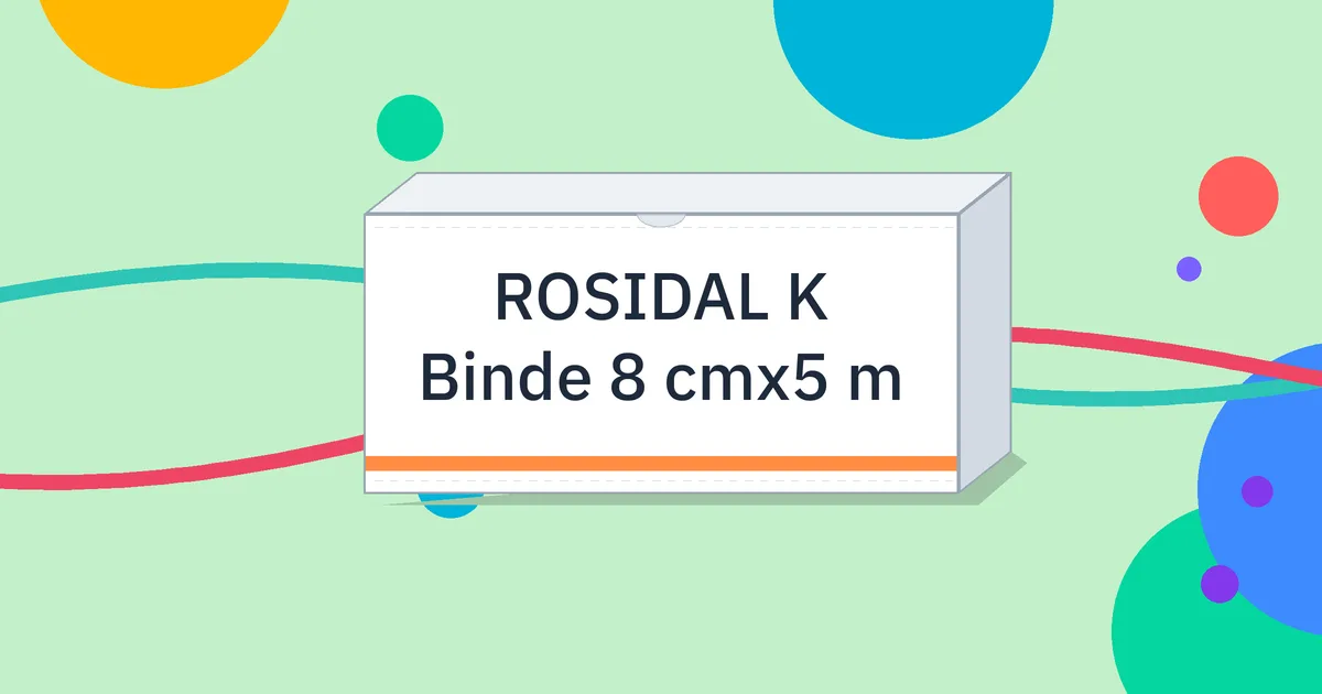 Symbolbild: Packung mit der Aufschrift ROSIDAL K Binde 8 cmx5 m (PZN 04847176) – Verfügbarkeit und Bezug in Apotheken in Frankfurt am Main