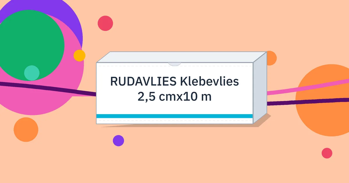 Symbolbild: Packung mit der Aufschrift RUDAVLIES Klebevlies 2,5 cmx10 m (PZN 11318449) – Verfügbarkeit und Bezug in Apotheken in Frankfurt am Main