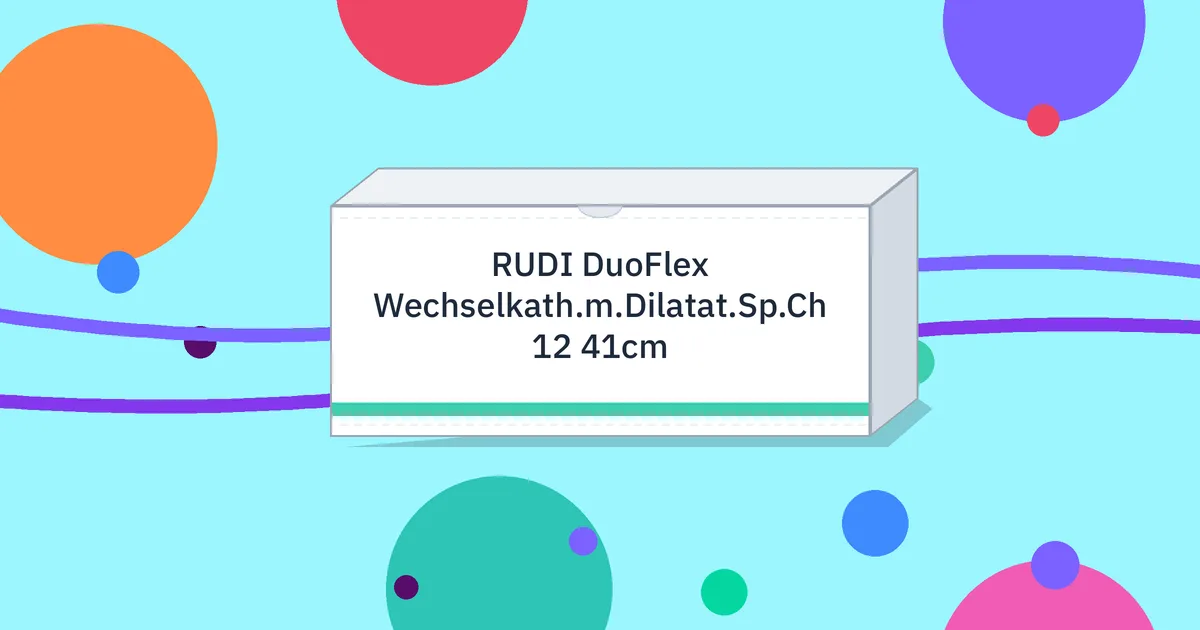 Symbolbild: Packung mit der Aufschrift RUDI DuoFlex Wechselkath.m.Dilatat.Sp.Ch 12 41cm (PZN 19473847) – Verfügbarkeit und Bezug in Apotheken in Frankfurt am Main