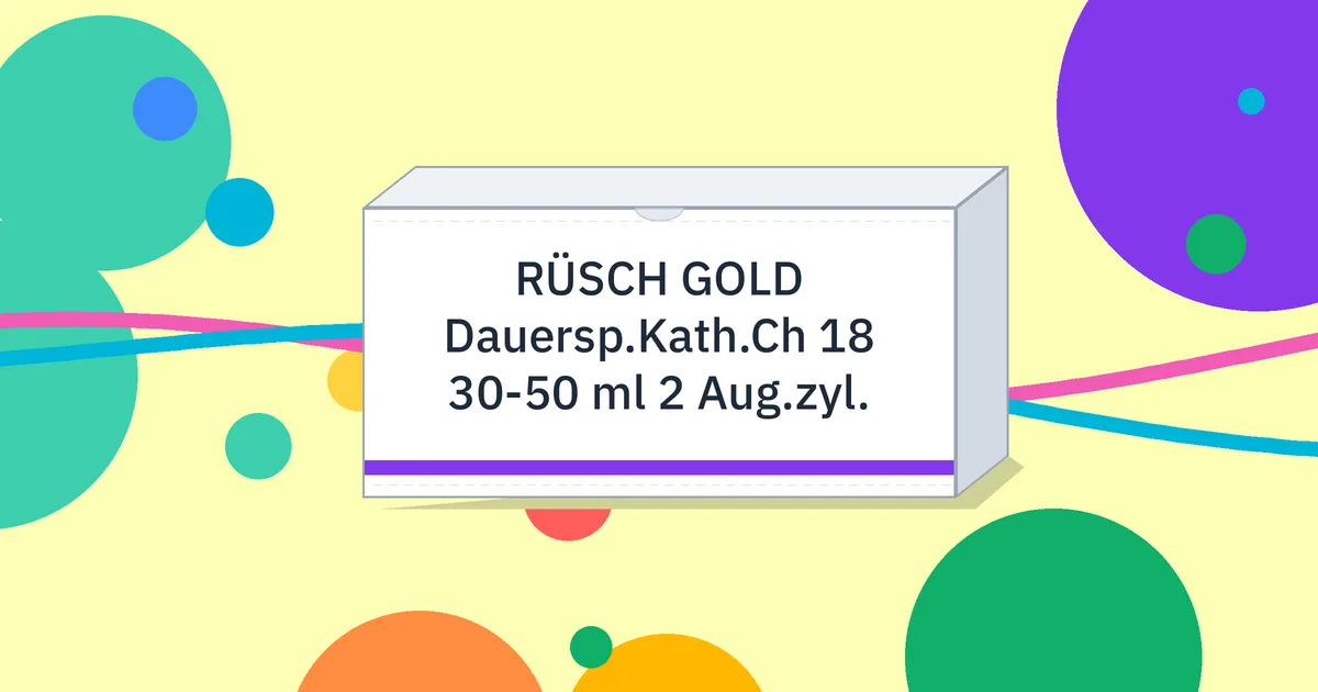 Symbolbild: Packung mit der Aufschrift RÜSCH GOLD Dauersp.Kath.Ch 18 30-50 ml 2 Aug.zyl. (PZN 06186690) – Verfügbarkeit und Bezug in Apotheken in Frankfurt am Main