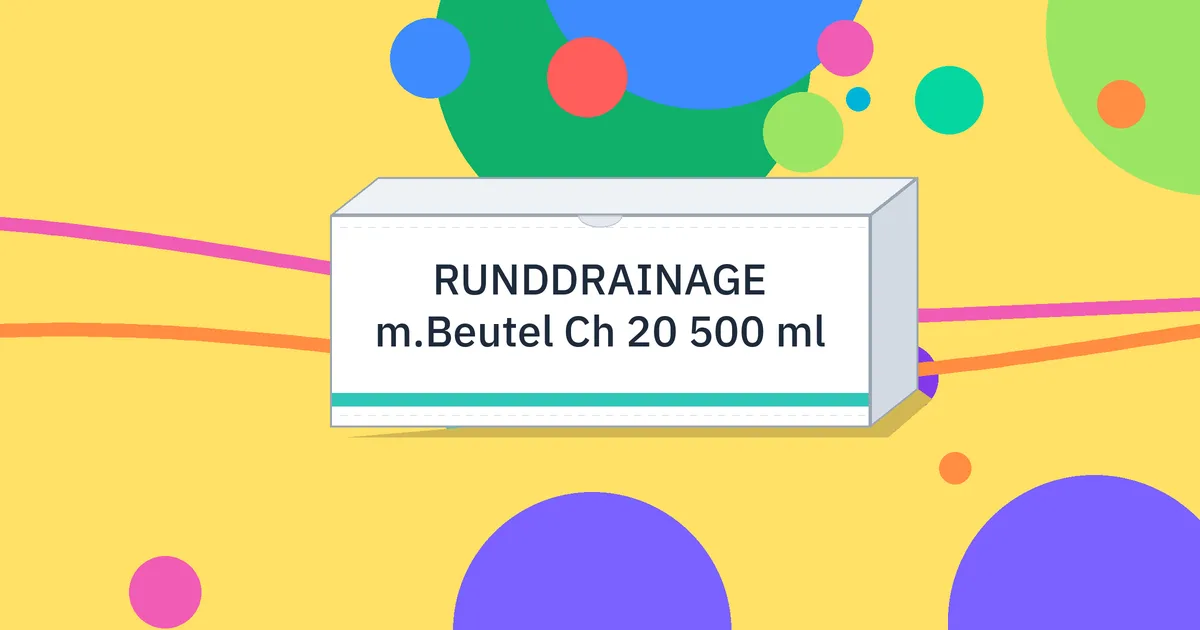 Symbolbild: Packung mit der Aufschrift RUNDDRAINAGE m.Beutel Ch 20 500 ml (PZN 10327251) – Verfügbarkeit und Bezug in Apotheken in Frankfurt am Main