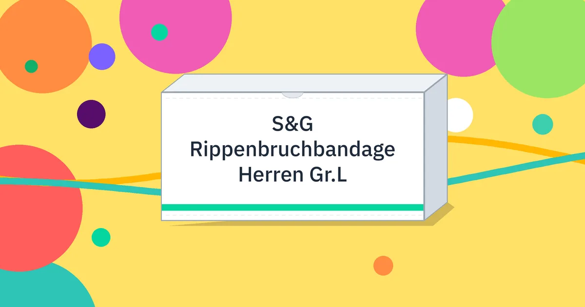 Symbolbild: Packung mit der Aufschrift S&G Rippenbruchbandage Herren Gr.L (PZN 05045036) – Verfügbarkeit und Bezug in Apotheken in Frankfurt am Main