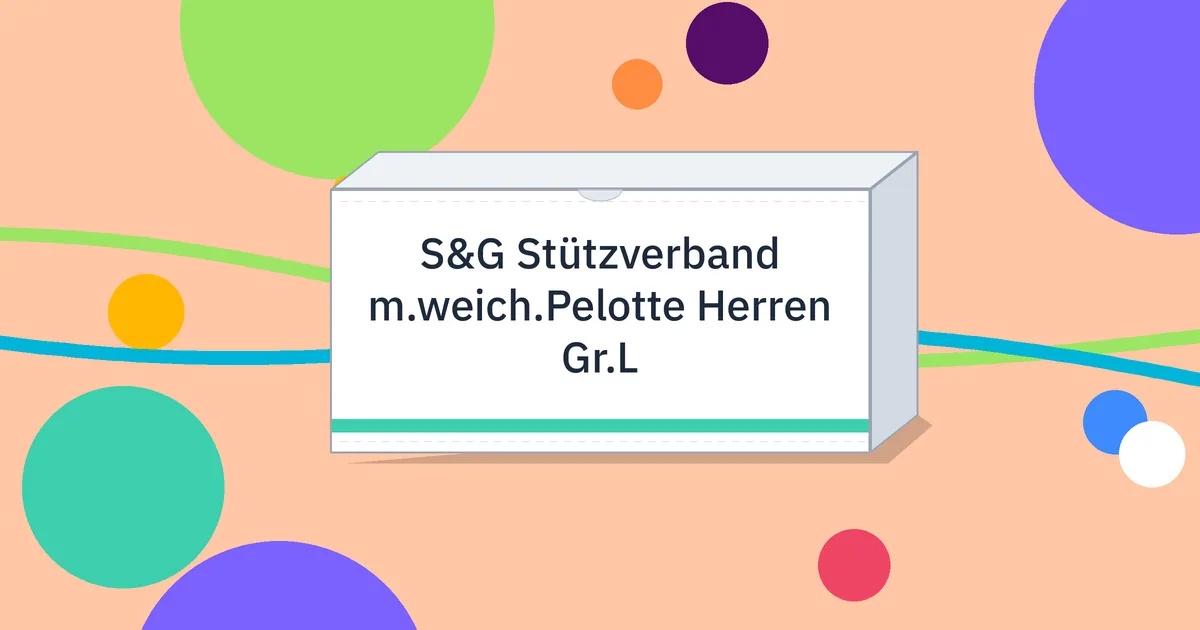 Symbolbild: Packung mit der Aufschrift S&G Stützverband m.weich.Pelotte Herren Gr.L (PZN 05044829) – Verfügbarkeit und Bezug in Apotheken in Frankfurt am Main