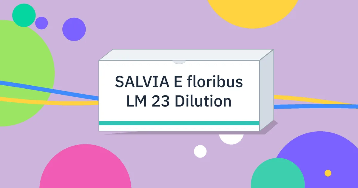 Symbolbild: Packung mit der Aufschrift SALVIA E floribus LM 23 Dilution (PZN 13179147) – Verfügbarkeit und Bezug in Apotheken in Frankfurt am Main