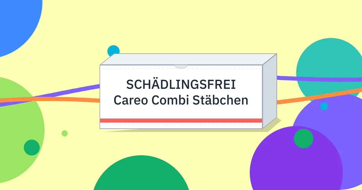 Symbolbild: Packung mit der Aufschrift SCHÄDLINGSFREI Careo Combi Stäbchen (PZN 03983871) – Verfügbarkeit und Bezug in Apotheken in Frankfurt am Main