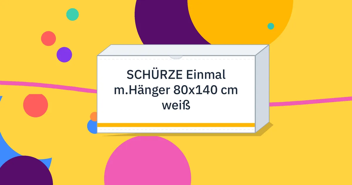 Symbolbild: Packung mit der Aufschrift SCHÜRZE Einmal m.Hänger 80x140 cm weiß (PZN 10414079) – Verfügbarkeit und Bezug in Apotheken in Frankfurt am Main