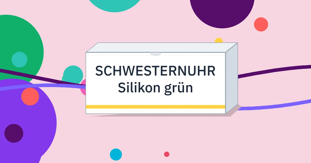 Symbolbild: Packung mit der Aufschrift SCHWESTERNUHR Silikon grün (PZN 00910630) – Verfügbarkeit und Bezug in Apotheken in Frankfurt am Main