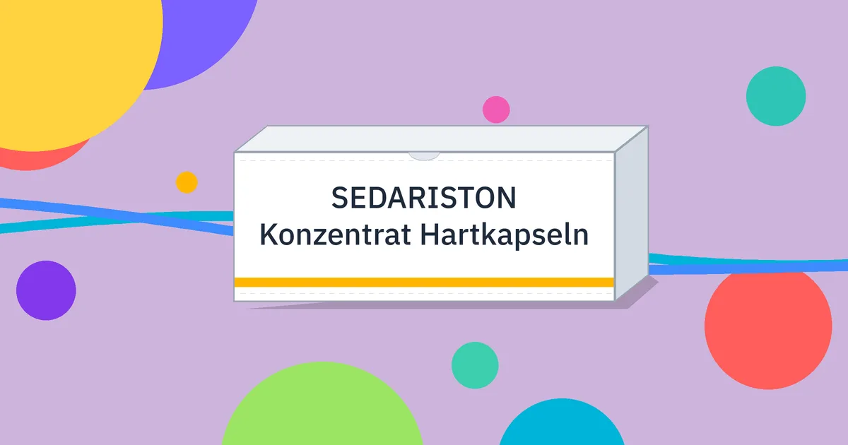 Symbolbild: Packung mit der Aufschrift SEDARISTON Konzentrat Hartkapseln (PZN 04991772) – Verfügbarkeit und Bezug in Apotheken in Frankfurt am Main