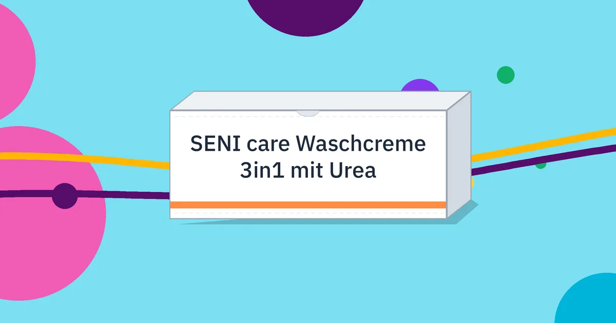 Symbolbild: Packung mit der Aufschrift SENI care Waschcreme 3in1 mit Urea (PZN 20309998) – Verfügbarkeit und Bezug in Apotheken in Frankfurt am Main