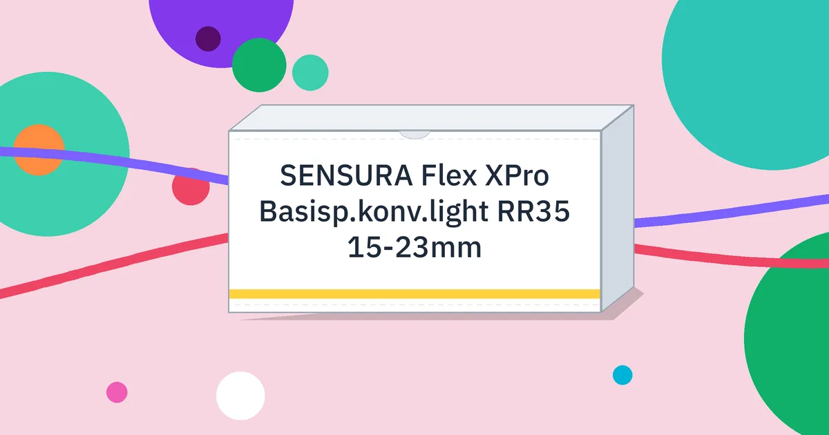 Symbolbild: Packung mit der Aufschrift SENSURA Flex XPro Basisp.konv.light RR35 15-23mm (PZN 09012200) – Verfügbarkeit und Bezug in Apotheken in Frankfurt am Main