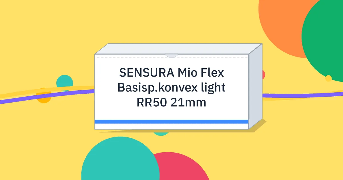 Symbolbild: Packung mit der Aufschrift SENSURA Mio Flex Basisp.konvex light RR50 21mm (PZN 10857919) – Verfügbarkeit und Bezug in Apotheken in Frankfurt am Main