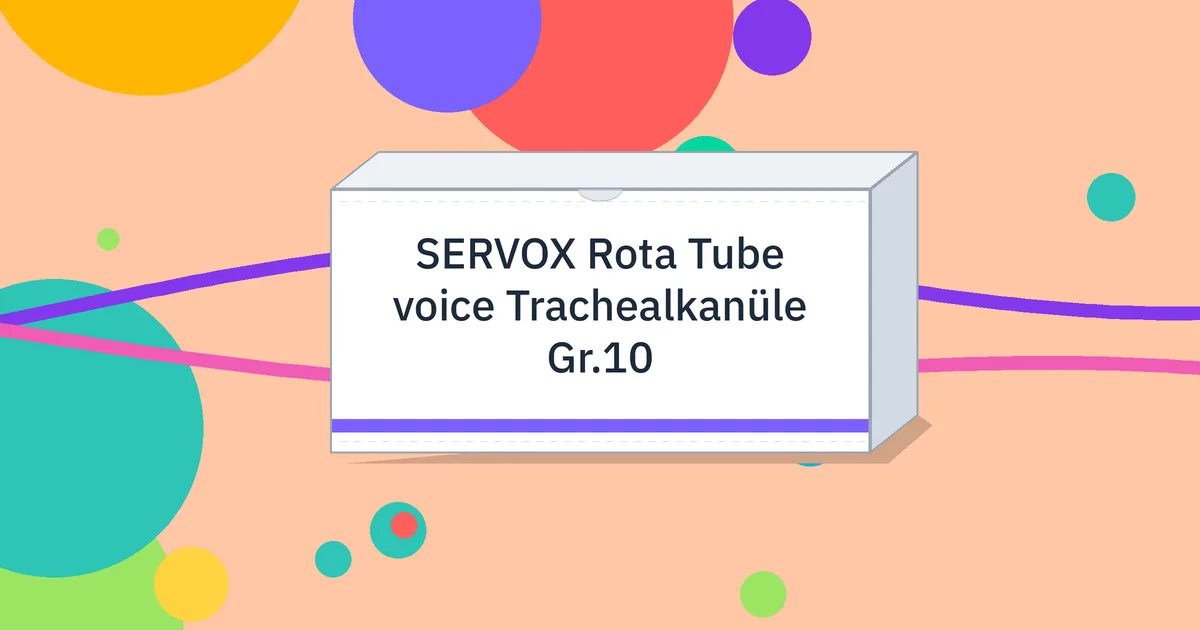 Symbolbild: Packung mit der Aufschrift SERVOX Rota Tube voice Trachealkanüle Gr.10 (PZN 09333068) – Verfügbarkeit und Bezug in Apotheken in Frankfurt am Main