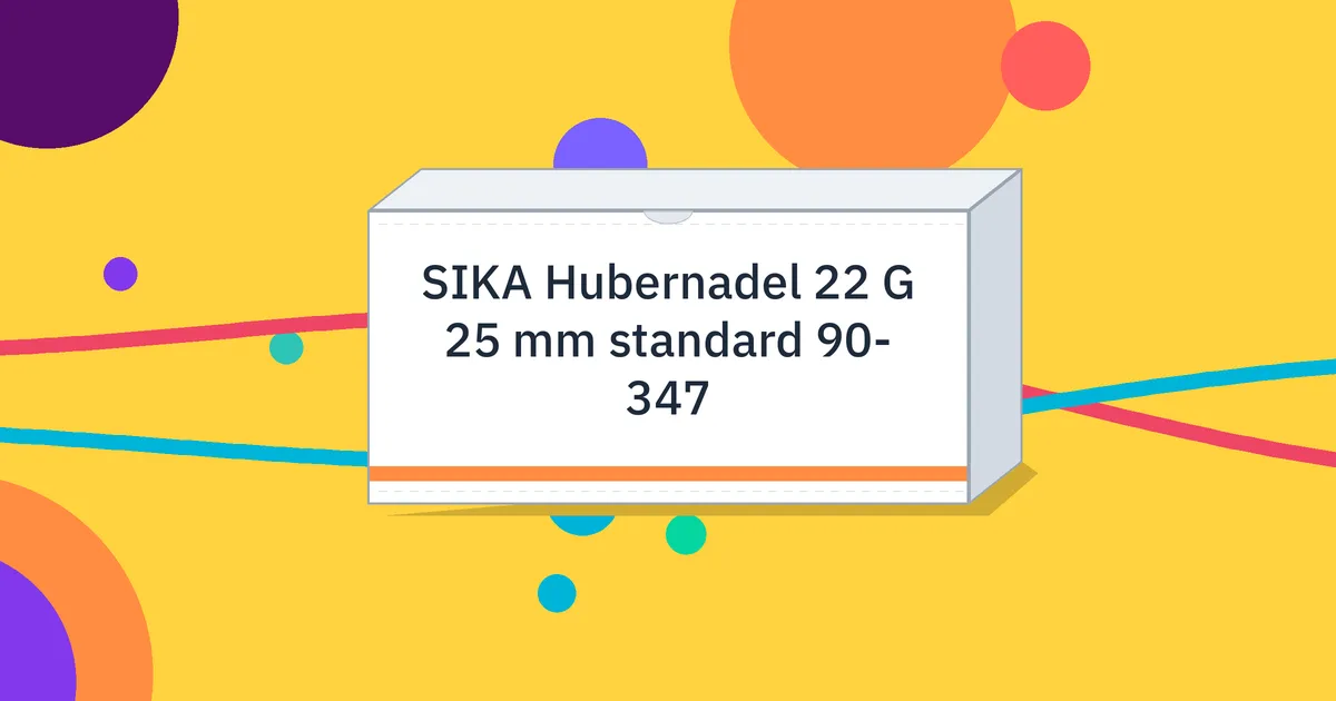 Symbolbild: Packung mit der Aufschrift SIKA Hubernadel 22 G 25 mm standard 90-347 (PZN 03054597) – Verfügbarkeit und Bezug in Apotheken in Frankfurt am Main