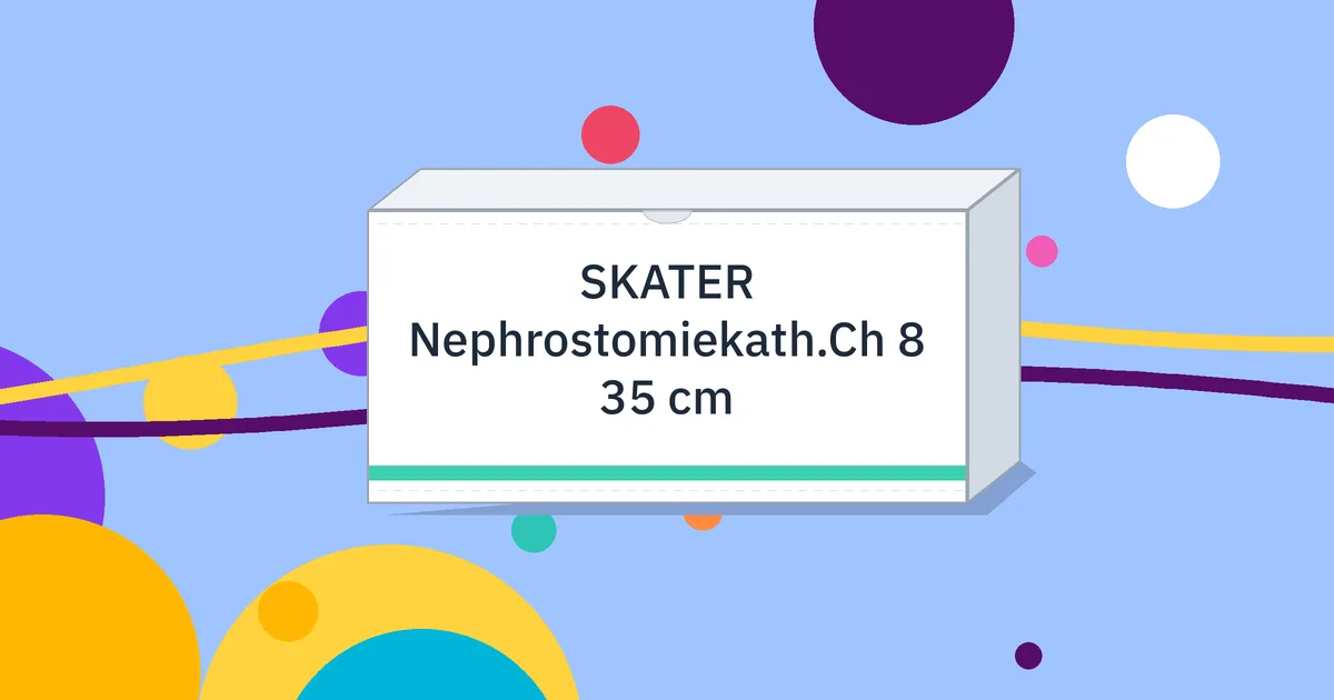 Symbolbild: Packung mit der Aufschrift SKATER Nephrostomiekath.Ch 8 35 cm (PZN 04508209) – Verfügbarkeit und Bezug in Apotheken in Frankfurt am Main