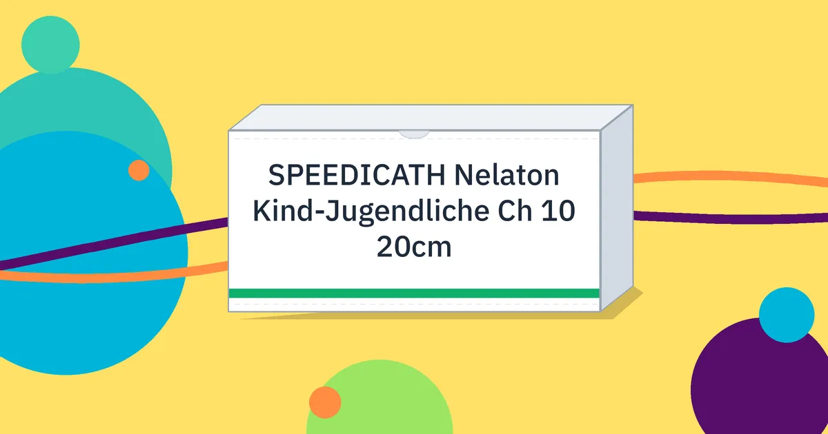 Symbolbild: Packung mit der Aufschrift SPEEDICATH Nelaton Kind-Jugendliche Ch 10 20cm (PZN 09712073) – Verfügbarkeit und Bezug in Apotheken in Frankfurt am Main