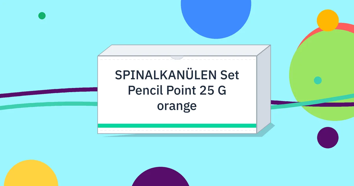 Symbolbild: Packung mit der Aufschrift SPINALKANÜLEN Set Pencil Point 25 G orange (PZN 02295057) – Verfügbarkeit und Bezug in Apotheken in Frankfurt am Main