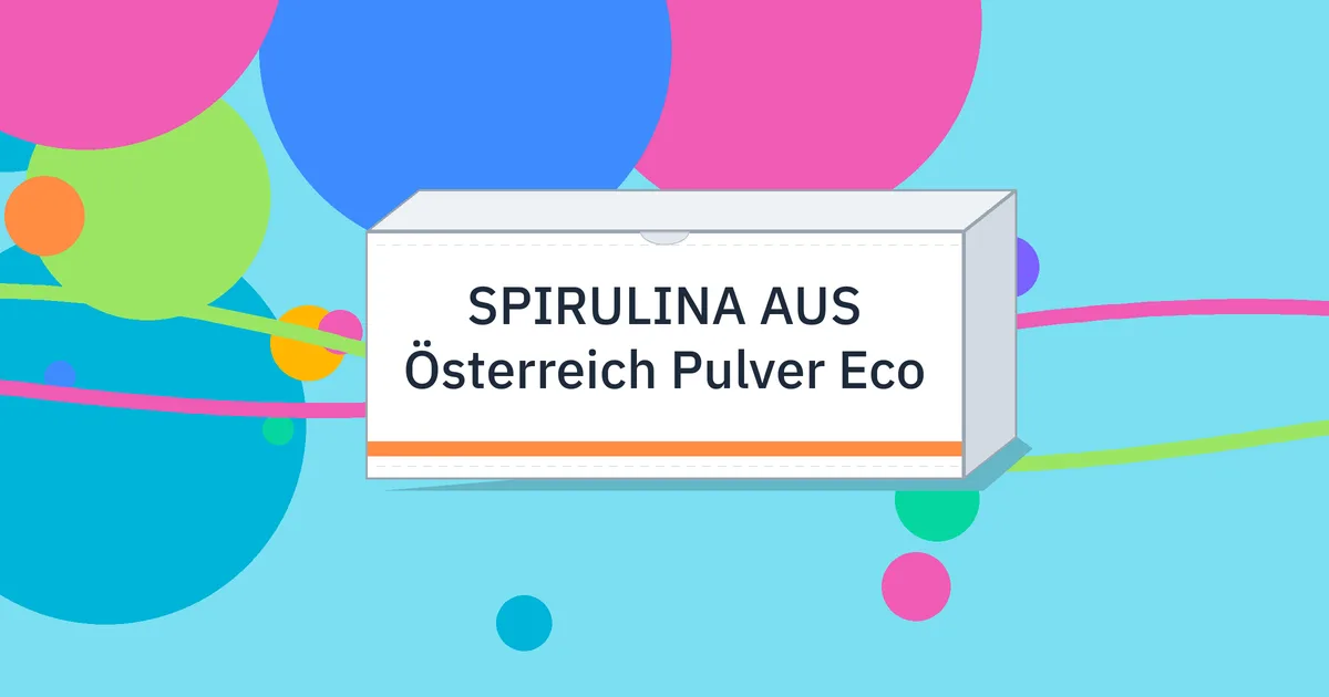 Symbolbild: Packung mit der Aufschrift SPIRULINA AUS Österreich Pulver Eco (PZN 18135433) – Verfügbarkeit und Bezug in Apotheken in Frankfurt am Main