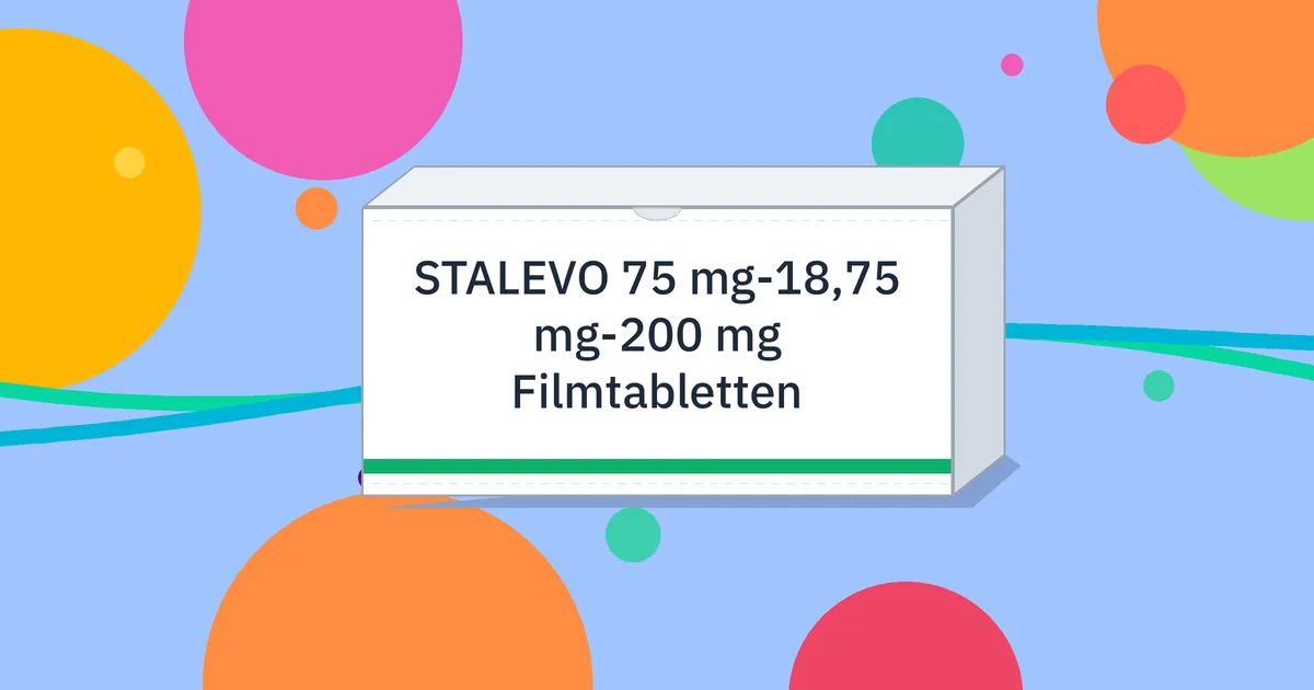 Symbolbild: Packung mit der Aufschrift STALEVO 75 mg-18,75 mg-200 mg Filmtabletten (PZN 09485766) – Verfügbarkeit und Bezug in Apotheken in Frankfurt am Main