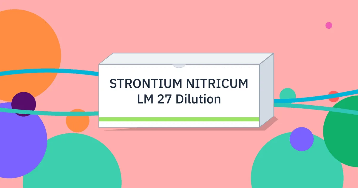 Symbolbild: Packung mit der Aufschrift STRONTIUM NITRICUM LM 27 Dilution (PZN 13204589) – Verfügbarkeit und Bezug in Apotheken in Frankfurt am Main
