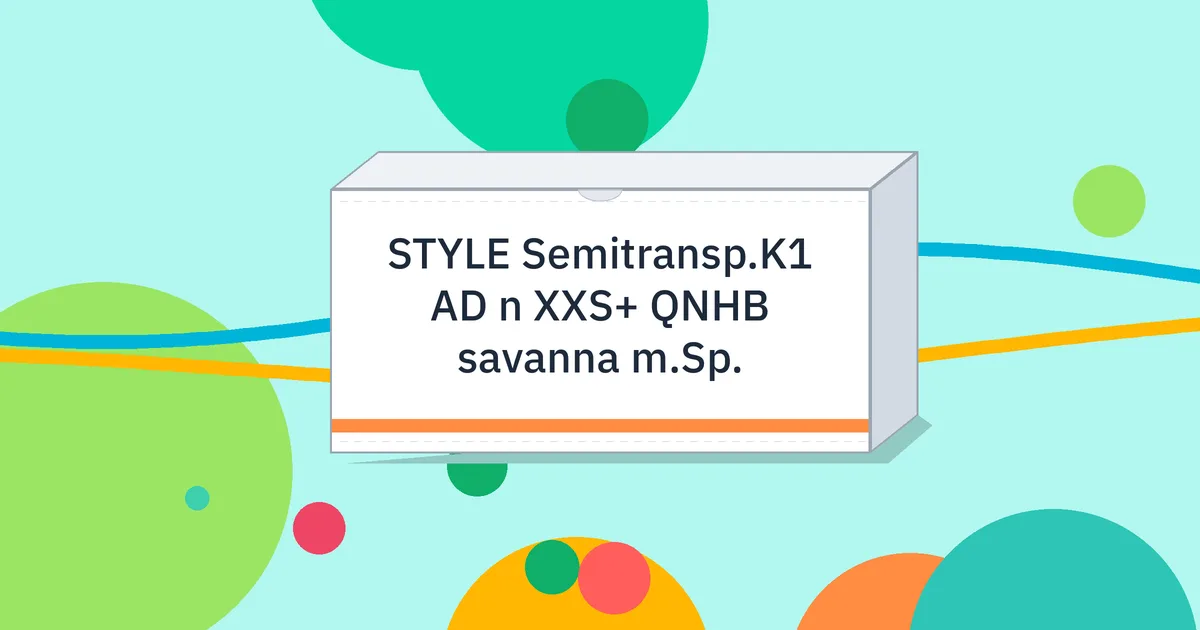 Symbolbild: Packung mit der Aufschrift STYLE Semitransp.K1 AD n XXS+ QNHB savanna m.Sp. (PZN 18870606) – Verfügbarkeit und Bezug in Apotheken in Frankfurt am Main