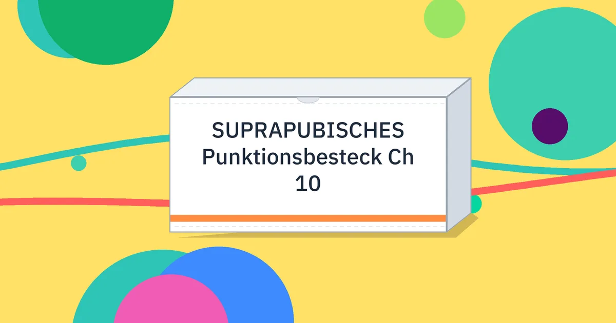 Symbolbild: Packung mit der Aufschrift SUPRAPUBISCHES Punktionsbesteck Ch 10 (PZN 01153059) – Verfügbarkeit und Bezug in Apotheken in Frankfurt am Main