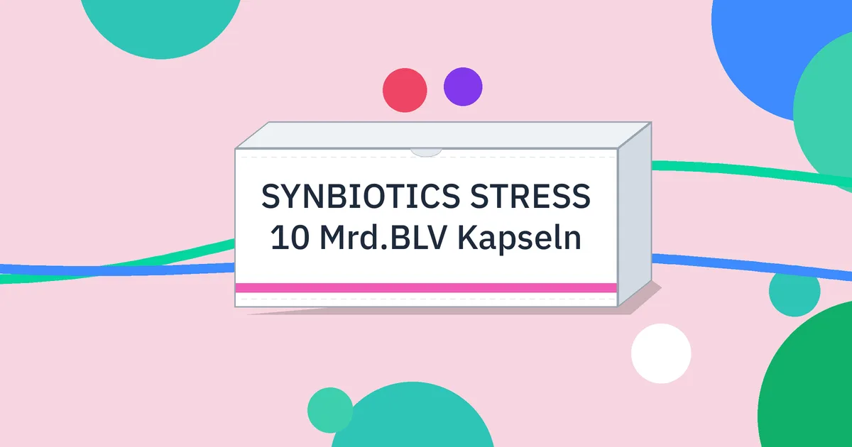 Symbolbild: Packung mit der Aufschrift SYNBIOTICS STRESS 10 Mrd.BLV Kapseln (PZN 17307837) – Verfügbarkeit und Bezug in Apotheken in Frankfurt am Main