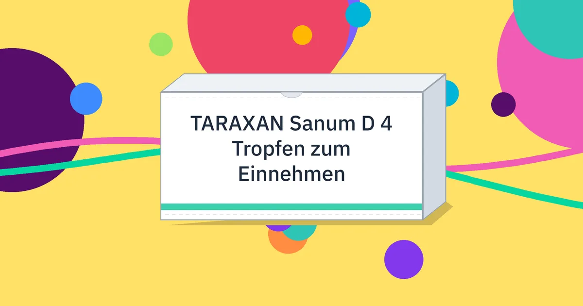 Symbolbild: Packung mit der Aufschrift TARAXAN Sanum D 4 Tropfen zum Einnehmen (PZN 19123478) – Verfügbarkeit und Bezug in Apotheken in Frankfurt am Main