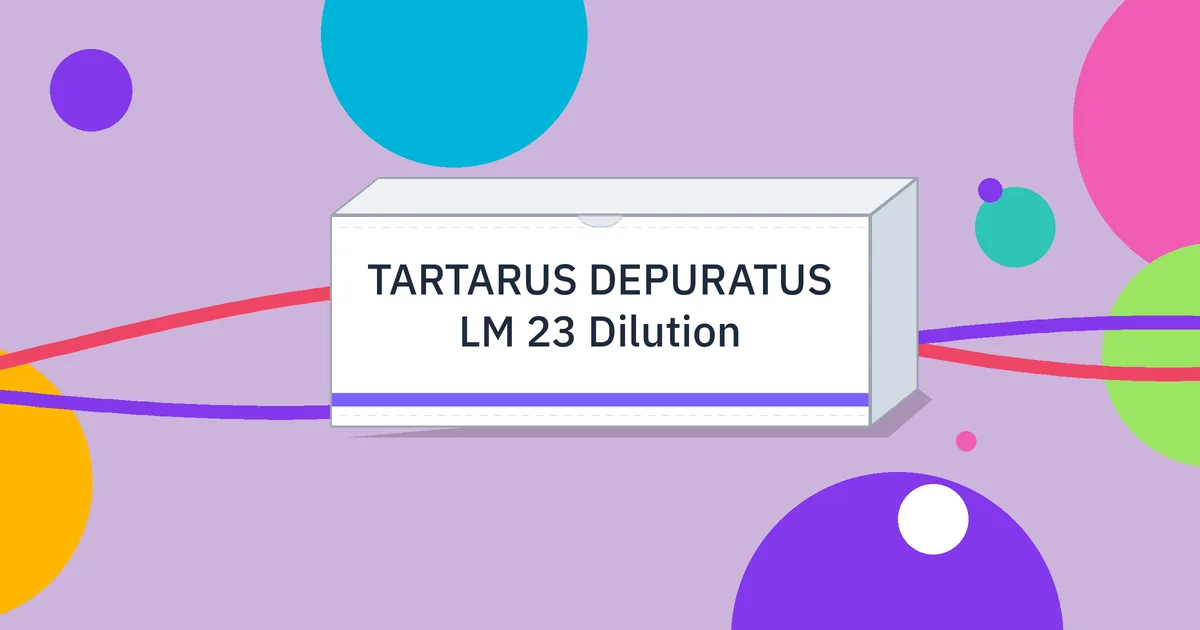 Symbolbild: Packung mit der Aufschrift TARTARUS DEPURATUS LM 23 Dilution (PZN 13688392) – Verfügbarkeit und Bezug in Apotheken in Frankfurt am Main