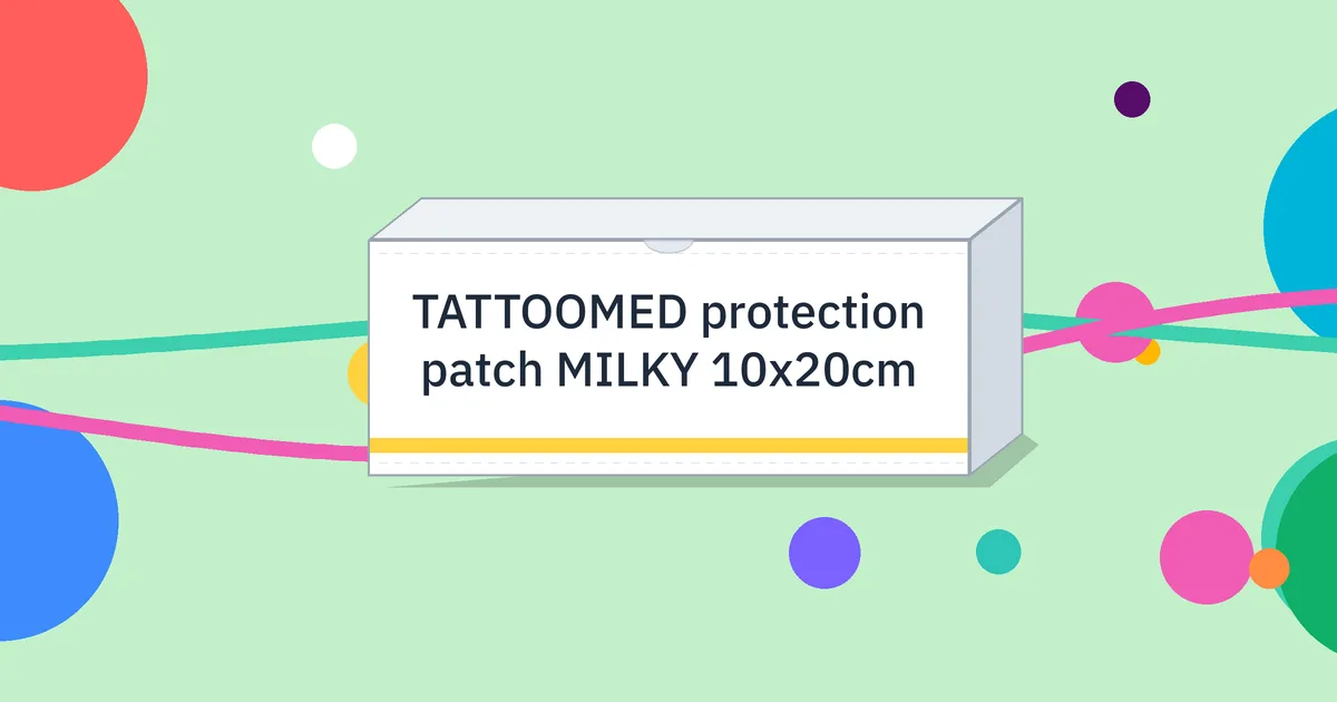 Symbolbild: Packung mit der Aufschrift TATTOOMED protection patch MILKY 10x20cm (PZN 17755754) – Verfügbarkeit und Bezug in Apotheken in Frankfurt am Main