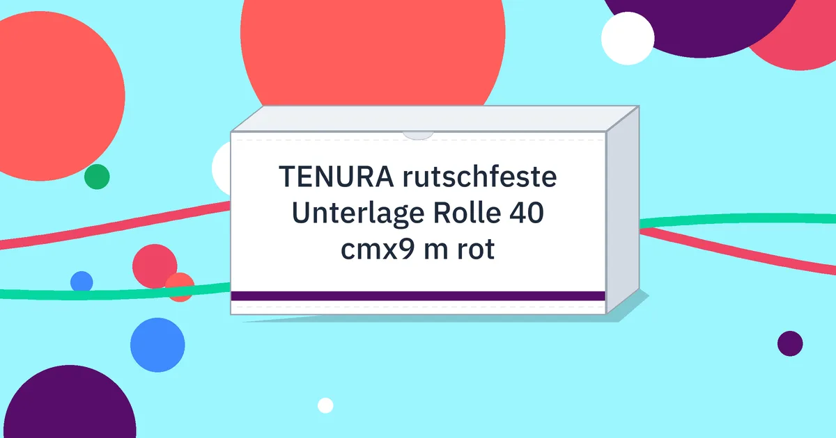 Symbolbild: Packung mit der Aufschrift TENURA rutschfeste Unterlage Rolle 40 cmx9 m rot (PZN 09669704) – Verfügbarkeit und Bezug in Apotheken in Frankfurt am Main