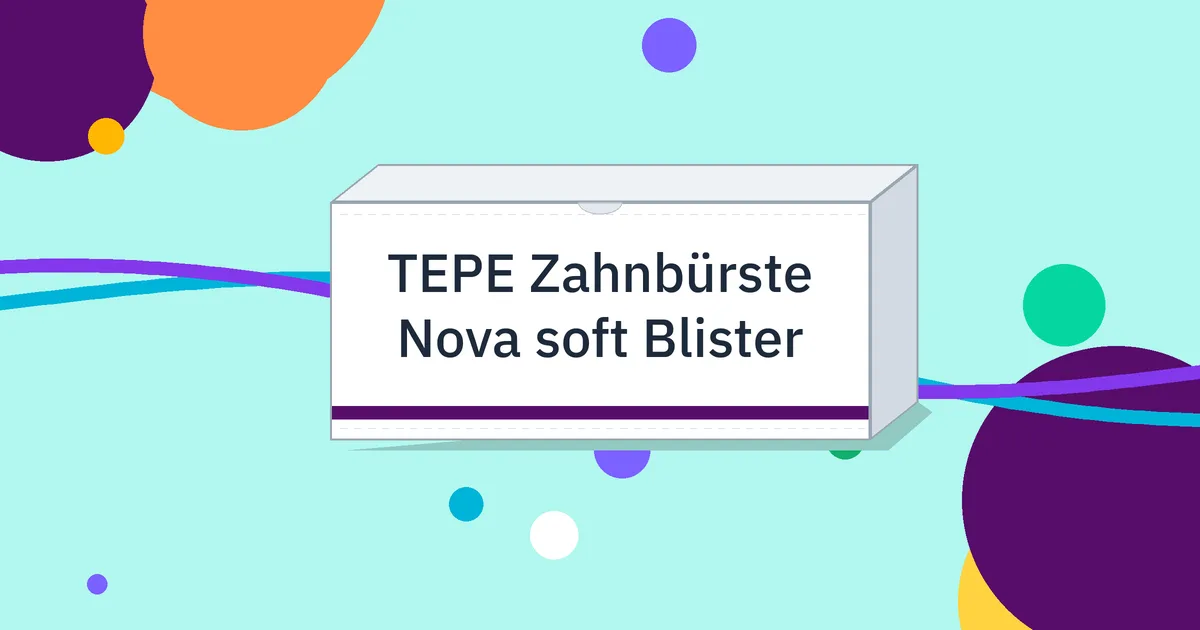 Symbolbild: Packung mit der Aufschrift TEPE Zahnbürste Nova soft Blister (PZN 17604133) – Verfügbarkeit und Bezug in Apotheken in Frankfurt am Main