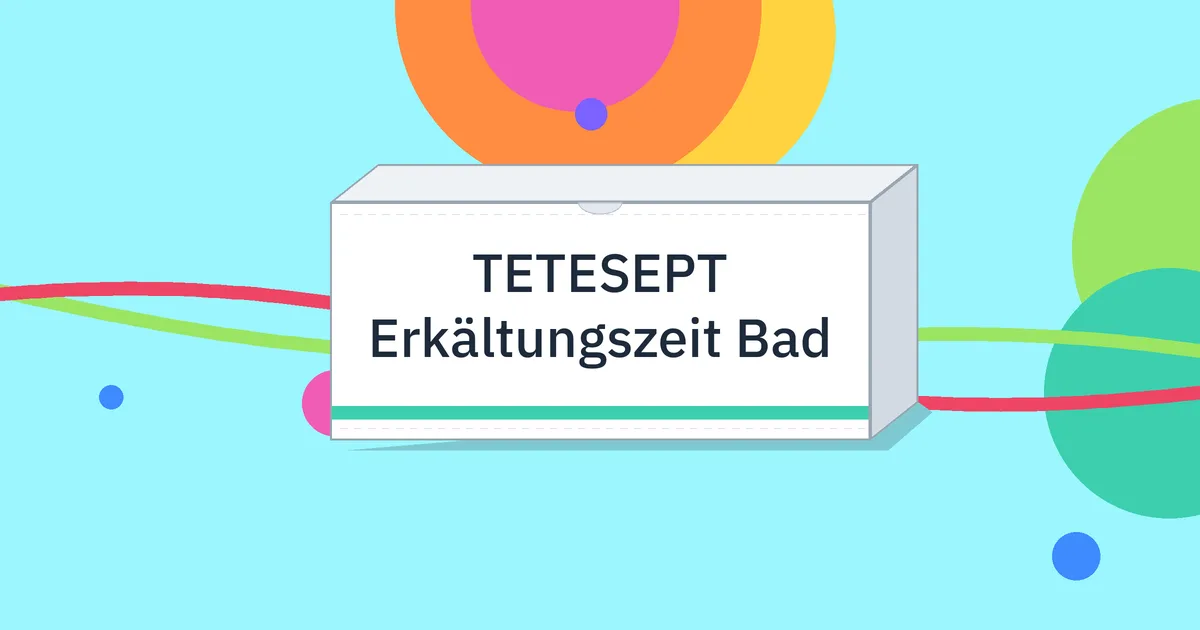 Symbolbild: Packung mit der Aufschrift TETESEPT Erkältungszeit Bad (PZN 16160119) – Verfügbarkeit und Bezug in Apotheken in Frankfurt am Main