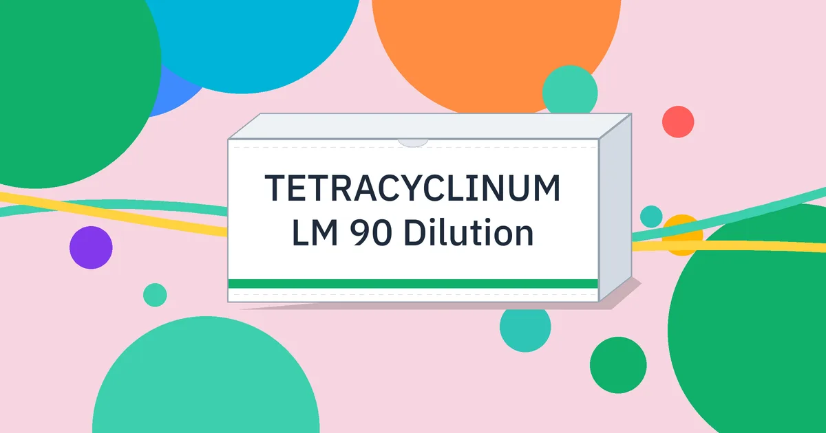 Symbolbild: Packung mit der Aufschrift TETRACYCLINUM LM 90 Dilution (PZN 13689598) – Verfügbarkeit und Bezug in Apotheken in Frankfurt am Main