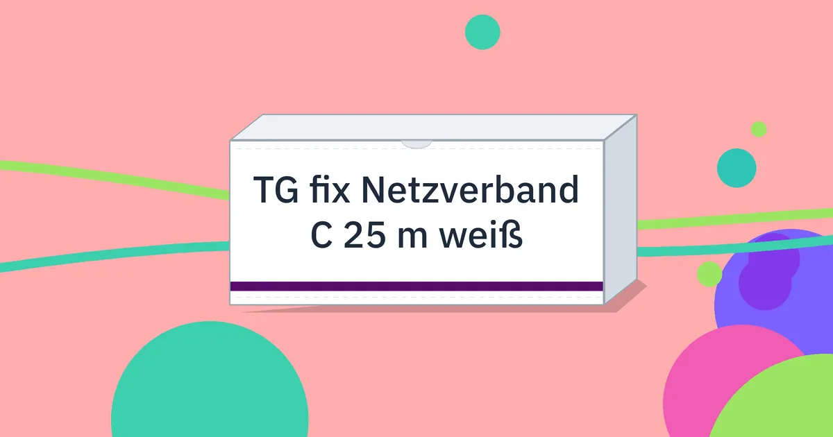Symbolbild: Packung mit der Aufschrift TG fix Netzverband C 25 m weiß (PZN 15430901) – Verfügbarkeit und Bezug in Apotheken in Frankfurt am Main