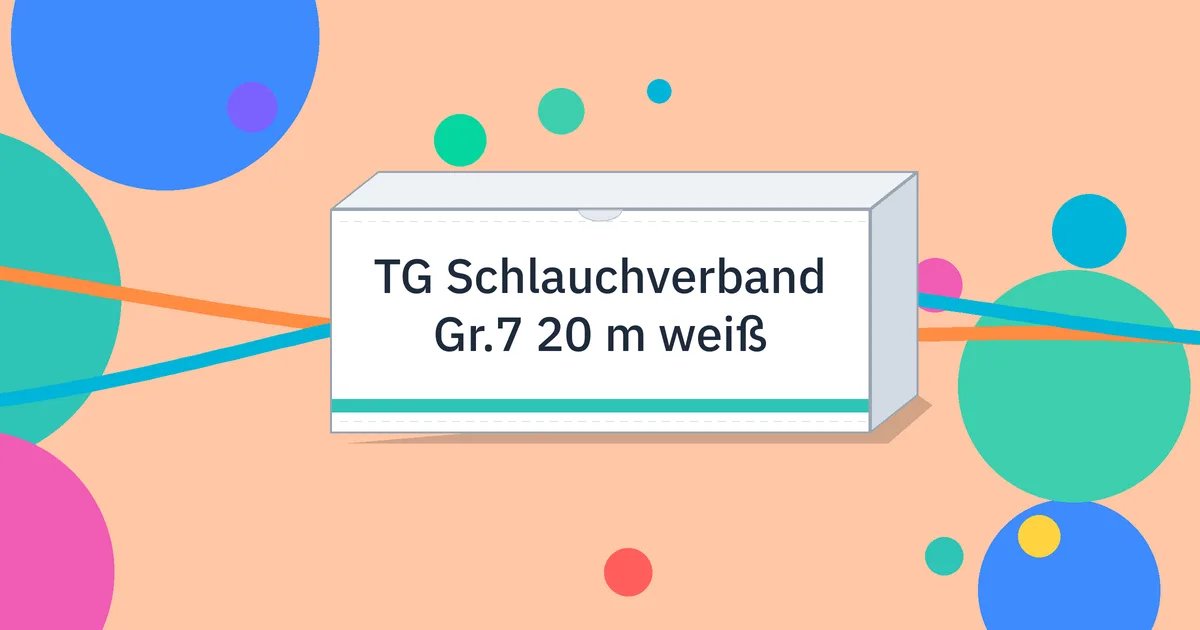 Symbolbild: Packung mit der Aufschrift TG Schlauchverband Gr.7 20 m weiß (PZN 15660133) – Verfügbarkeit und Bezug in Apotheken in Frankfurt am Main