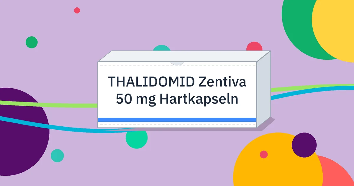 Symbolbild: Packung mit der Aufschrift THALIDOMID Zentiva 50 mg Hartkapseln (PZN 19135180) – Verfügbarkeit und Bezug in Apotheken in Frankfurt am Main