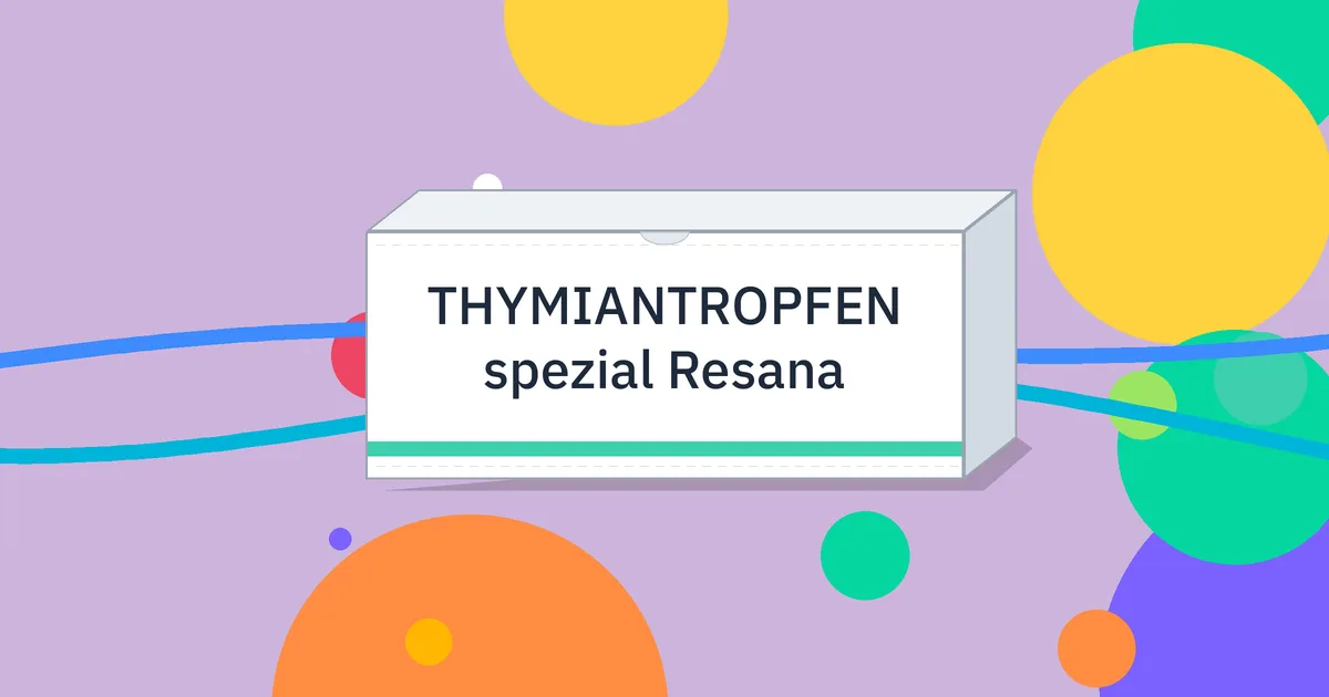 Symbolbild: Packung mit der Aufschrift THYMIANTROPFEN spezial Resana (PZN 13905665) – Verfügbarkeit und Bezug in Apotheken in Frankfurt am Main