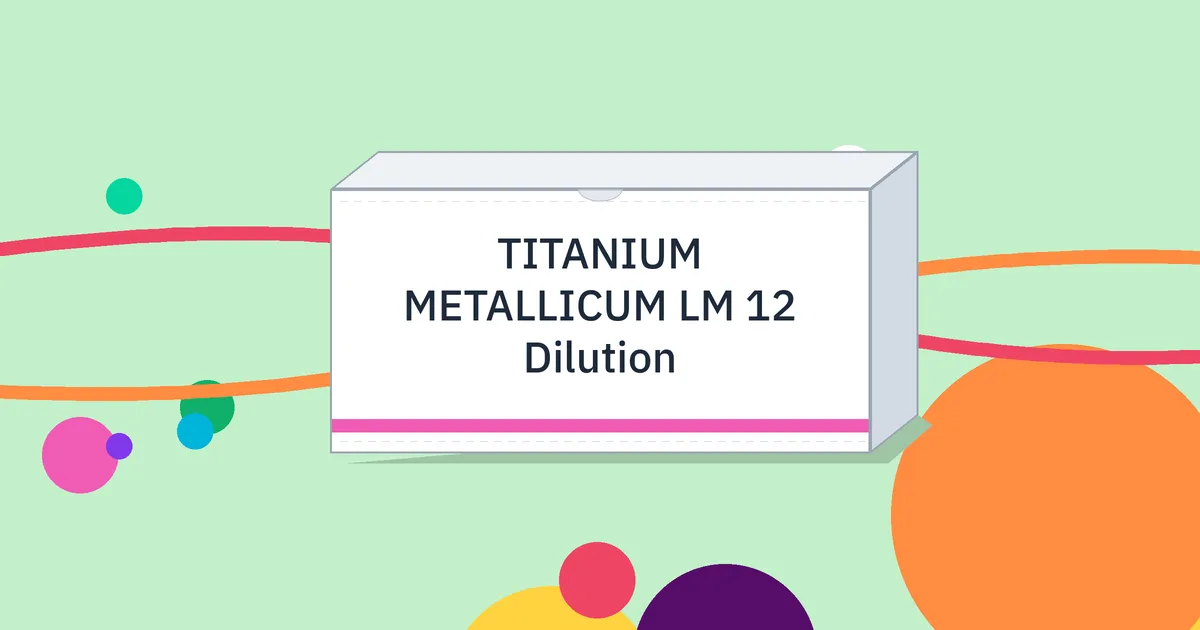 Symbolbild: Packung mit der Aufschrift TITANIUM METALLICUM LM 12 Dilution (PZN 13224333) – Verfügbarkeit und Bezug in Apotheken in Frankfurt am Main