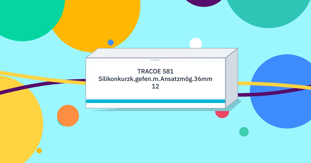 Symbolbild: Packung mit der Aufschrift TRACOE 581 Silikonkurzk.gefen.m.Ansatzmög.36mm 12 (PZN 05881407) – Verfügbarkeit und Bezug in Apotheken in Frankfurt am Main