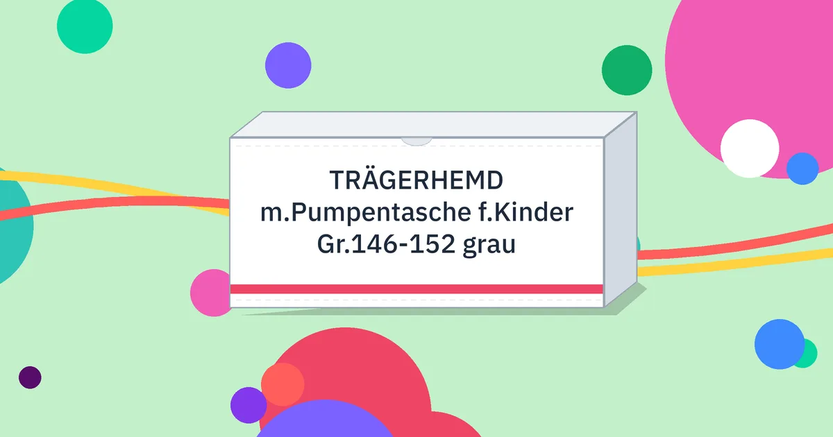 Symbolbild: Packung mit der Aufschrift TRÄGERHEMD m.Pumpentasche f.Kinder Gr.146-152 grau (PZN 11552961) – Verfügbarkeit und Bezug in Apotheken in Frankfurt am Main