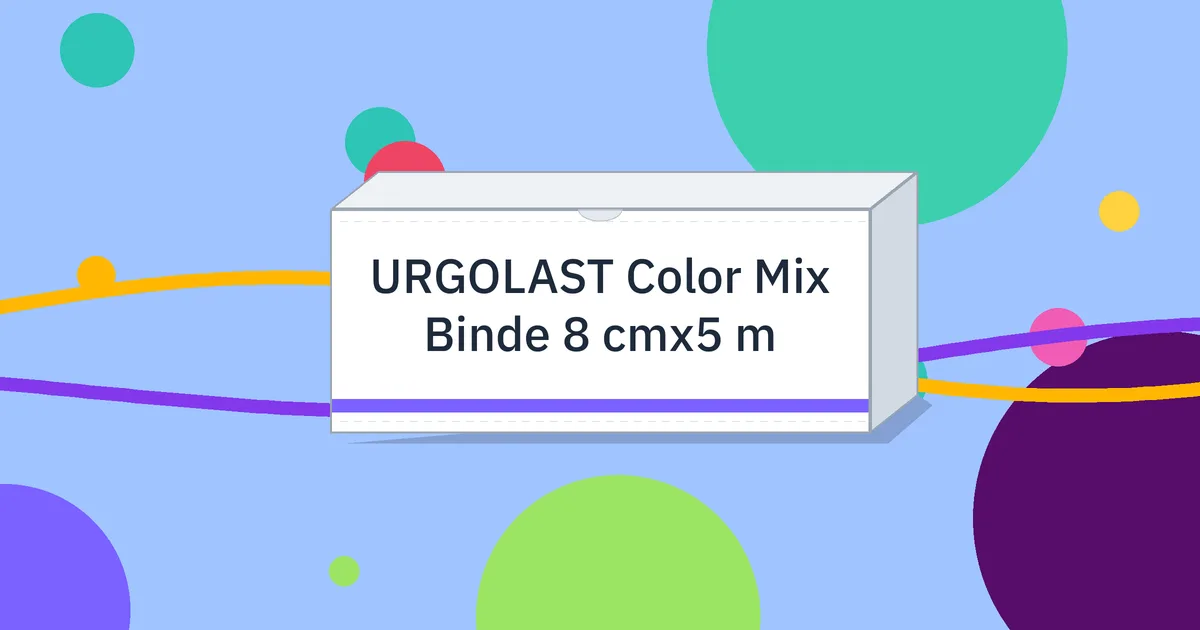 Symbolbild: Packung mit der Aufschrift URGOLAST Color Mix Binde 8 cmx5 m (PZN 01232793) – Verfügbarkeit und Bezug in Apotheken in Frankfurt am Main