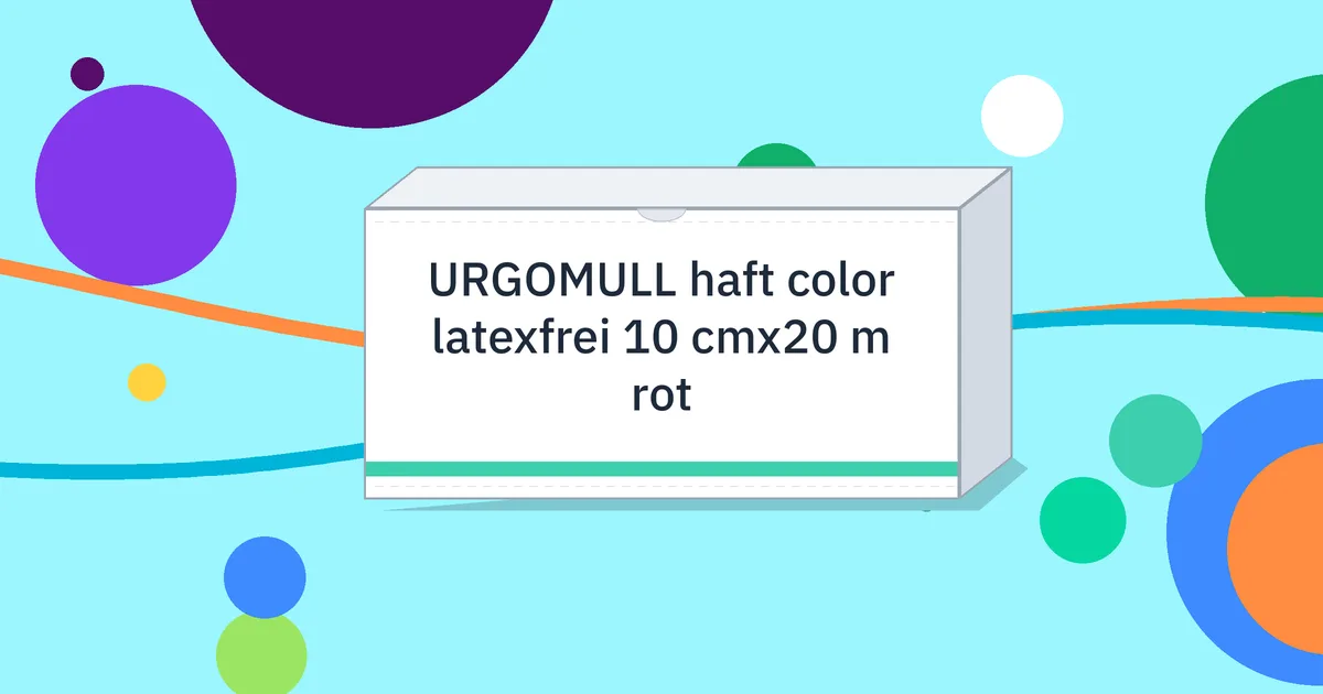 Symbolbild: Packung mit der Aufschrift URGOMULL haft color latexfrei 10 cmx20 m rot (PZN 01833067) – Verfügbarkeit und Bezug in Apotheken in Frankfurt am Main