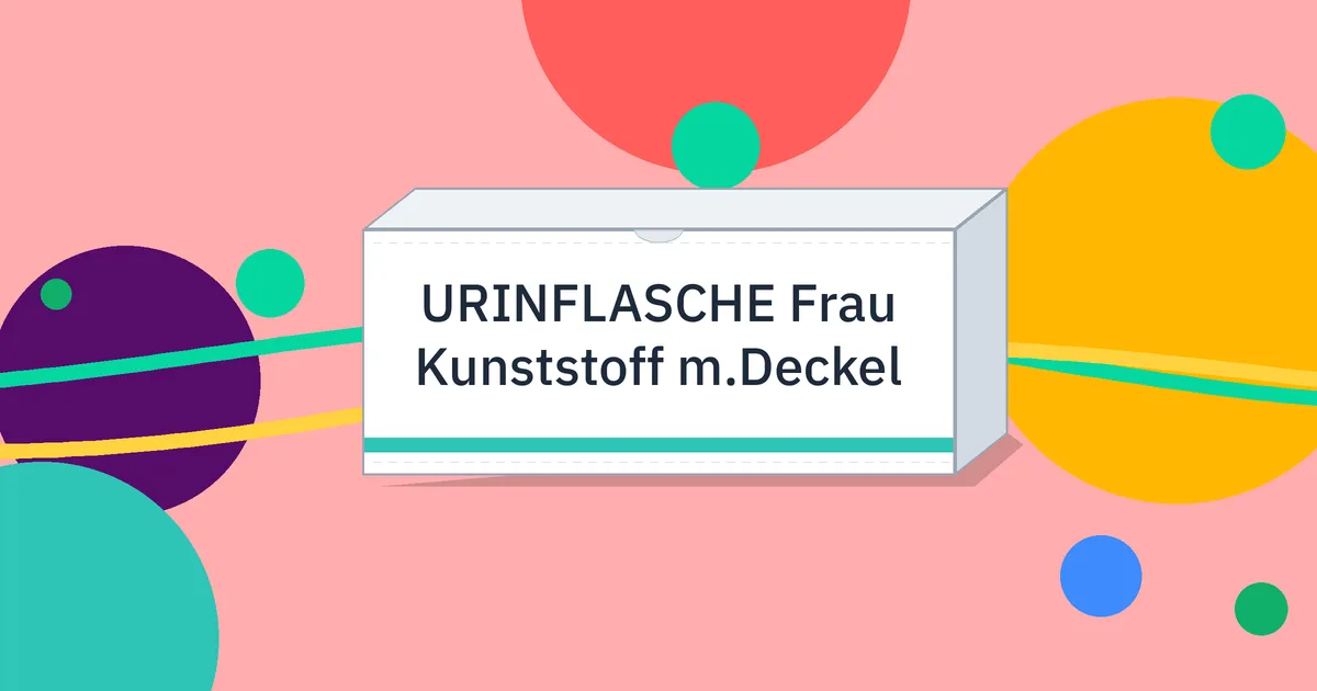 Symbolbild: Packung mit der Aufschrift URINFLASCHE Frau Kunststoff m.Deckel (PZN 08528284) – Verfügbarkeit und Bezug in Apotheken in Frankfurt am Main