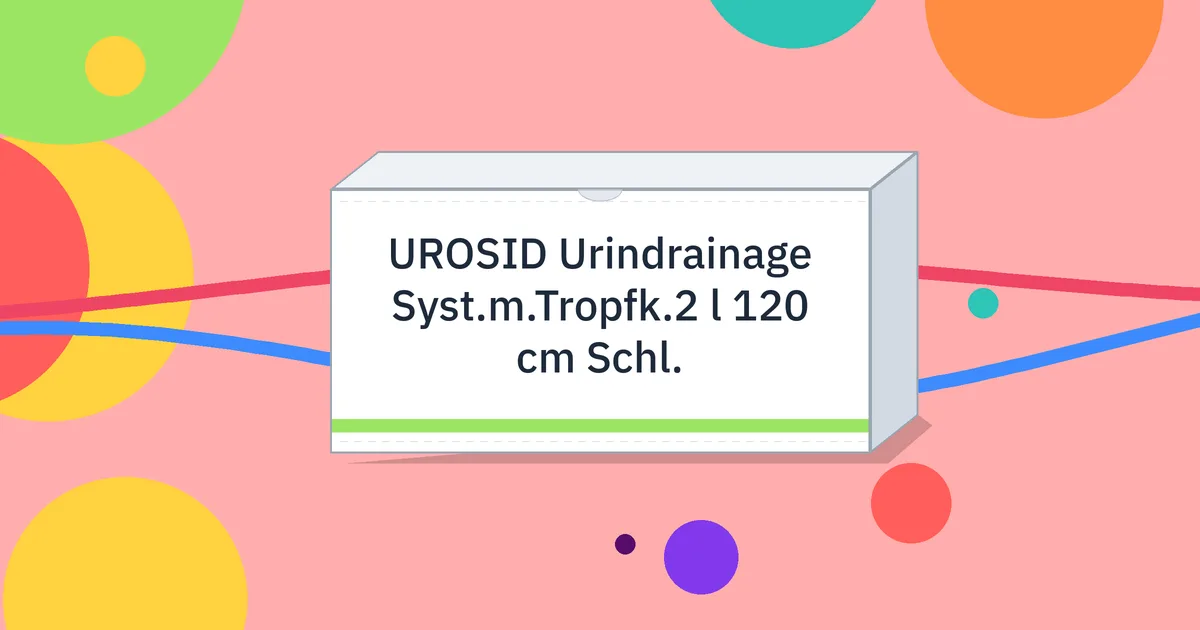 Symbolbild: Packung mit der Aufschrift UROSID Urindrainage Syst.m.Tropfk.2 l 120 cm Schl. (PZN 17452864) – Verfügbarkeit und Bezug in Apotheken in Frankfurt am Main