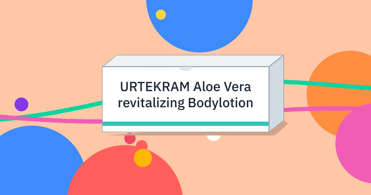Symbolbild: Packung mit der Aufschrift URTEKRAM Aloe Vera revitalizing Bodylotion (PZN 19477779) – Verfügbarkeit und Bezug in Apotheken in Frankfurt am Main