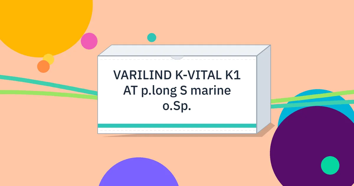 Symbolbild: Packung mit der Aufschrift VARILIND K-VITAL K1 AT p.long S marine o.Sp. (PZN 20560250) – Verfügbarkeit und Bezug in Apotheken in Frankfurt am Main