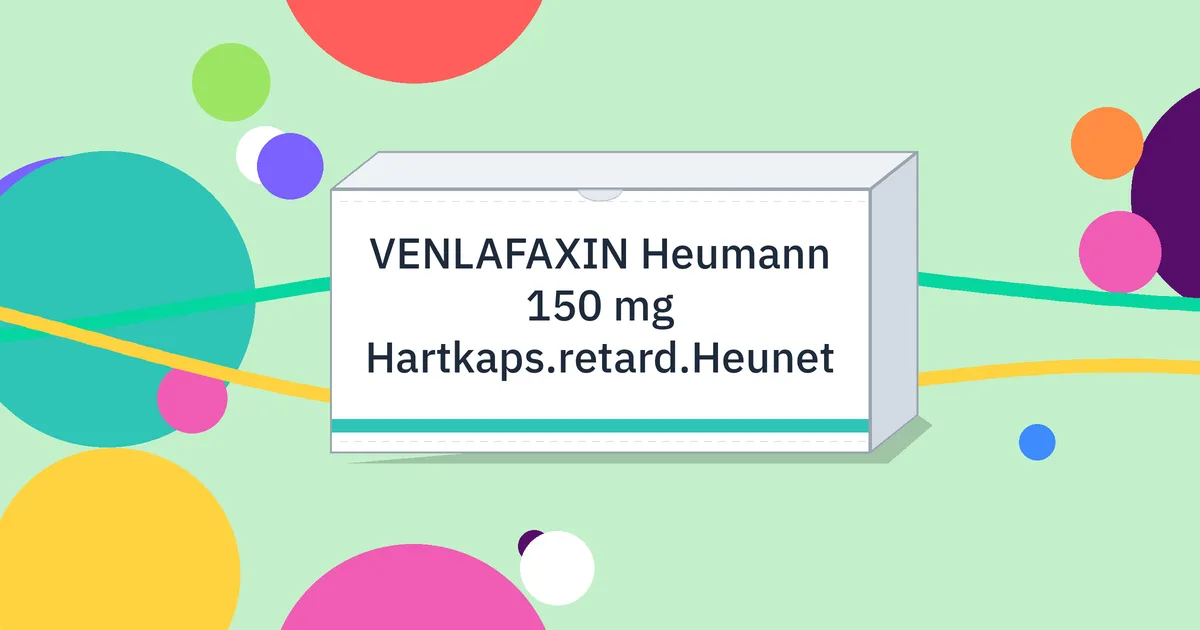 Symbolbild: Packung mit der Aufschrift VENLAFAXIN Heumann 150 mg Hartkaps.retard.Heunet (PZN 09494050) – Verfügbarkeit und Bezug in Apotheken in Frankfurt am Main