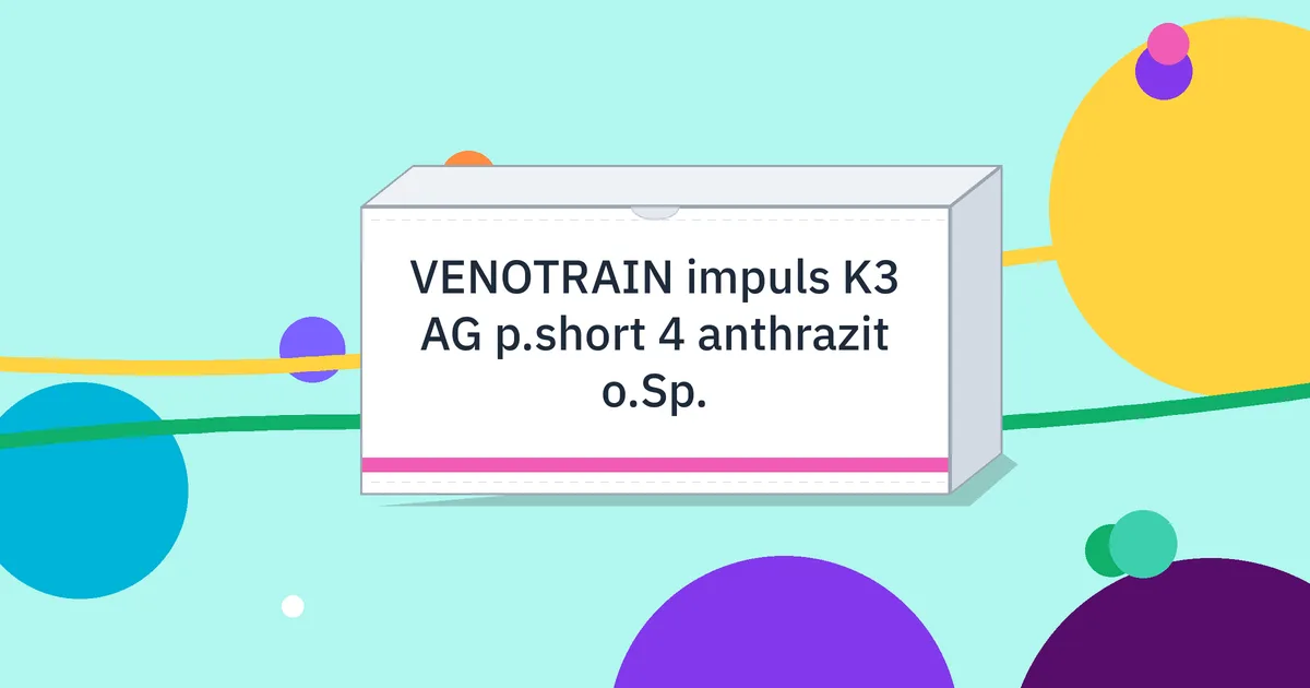 Symbolbild: Packung mit der Aufschrift VENOTRAIN impuls K3 AG p.short 4 anthrazit o.Sp. (PZN 15213888) – Verfügbarkeit und Bezug in Apotheken in Frankfurt am Main